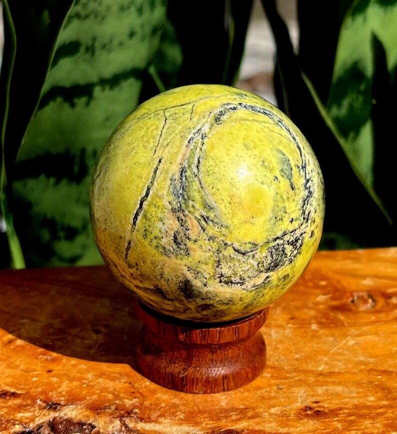 Peruvian Serpentine Sphere W/ Stand - for Vitality, Spiritual ...