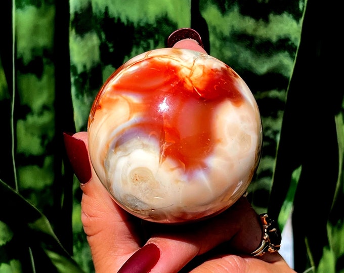 Carnelian Sphere W/ Stand for Creative Energy, Passion & Protection ...