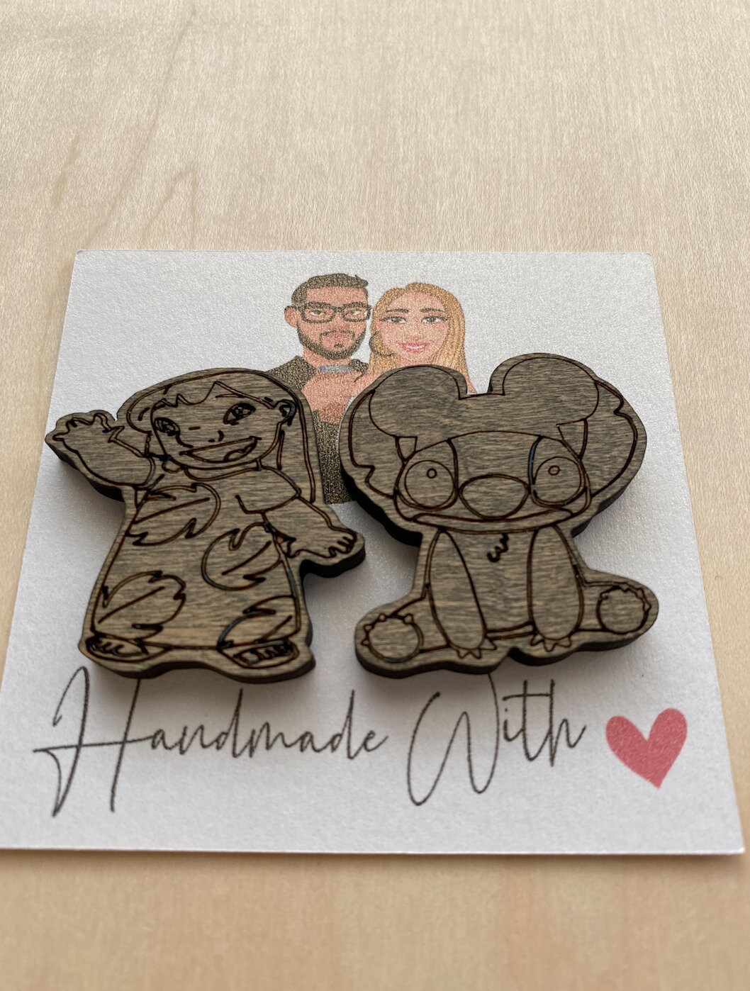 Lilo & Stitch Wooden Pin Set - Laser Engraved Disney Pins - Etsy