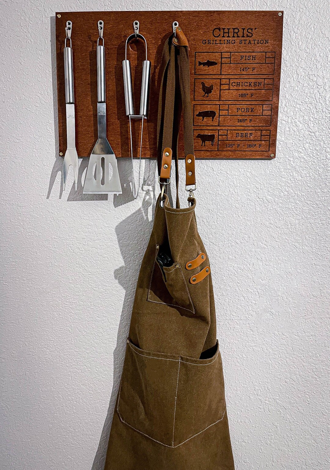 Personalized BBQ Grill Sign – Utensil Holder & Bottle Opener - Etsy