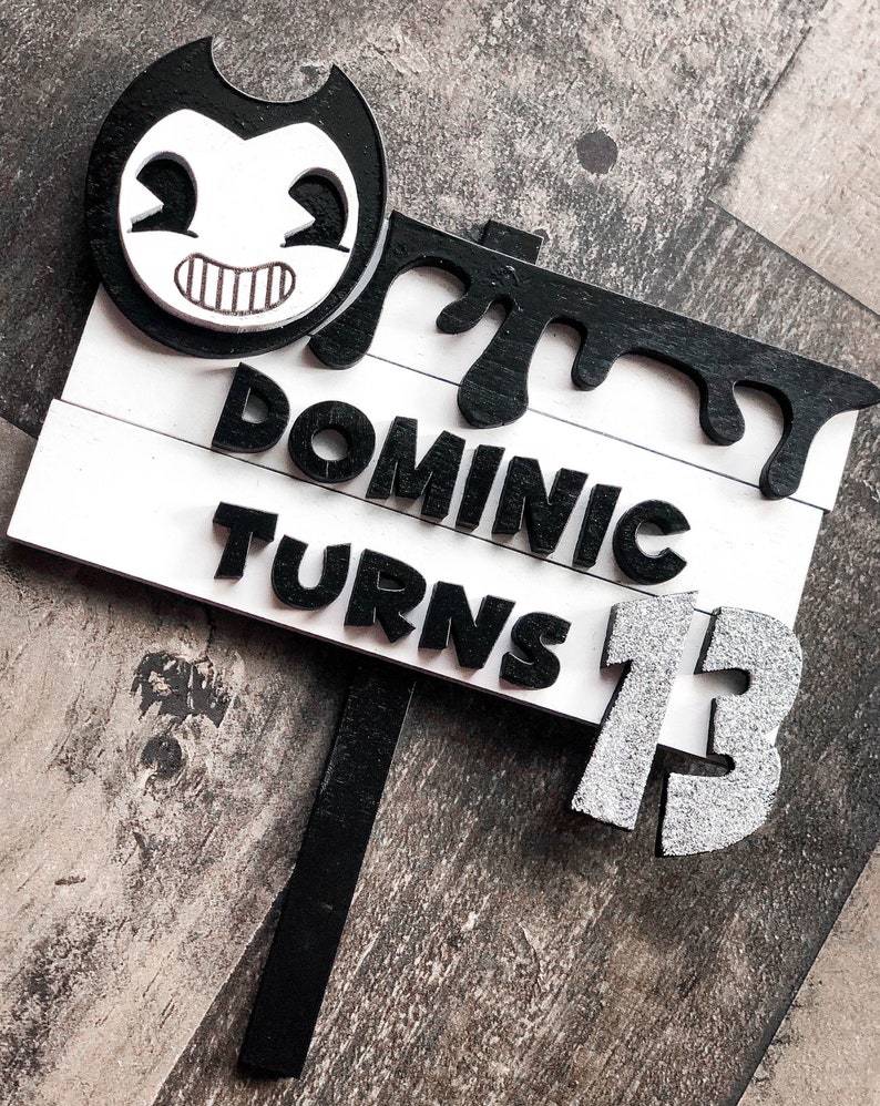 Bendy Wooden Cake Topper - Any Age -any Name- Bendy - Bendy Birthday ...