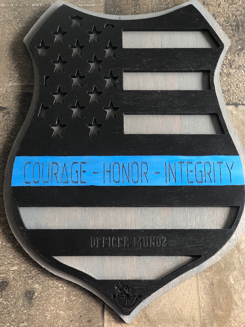 Police Badge COURAGE HONOR INTEGRITY Wall Sign Badge | Etsy