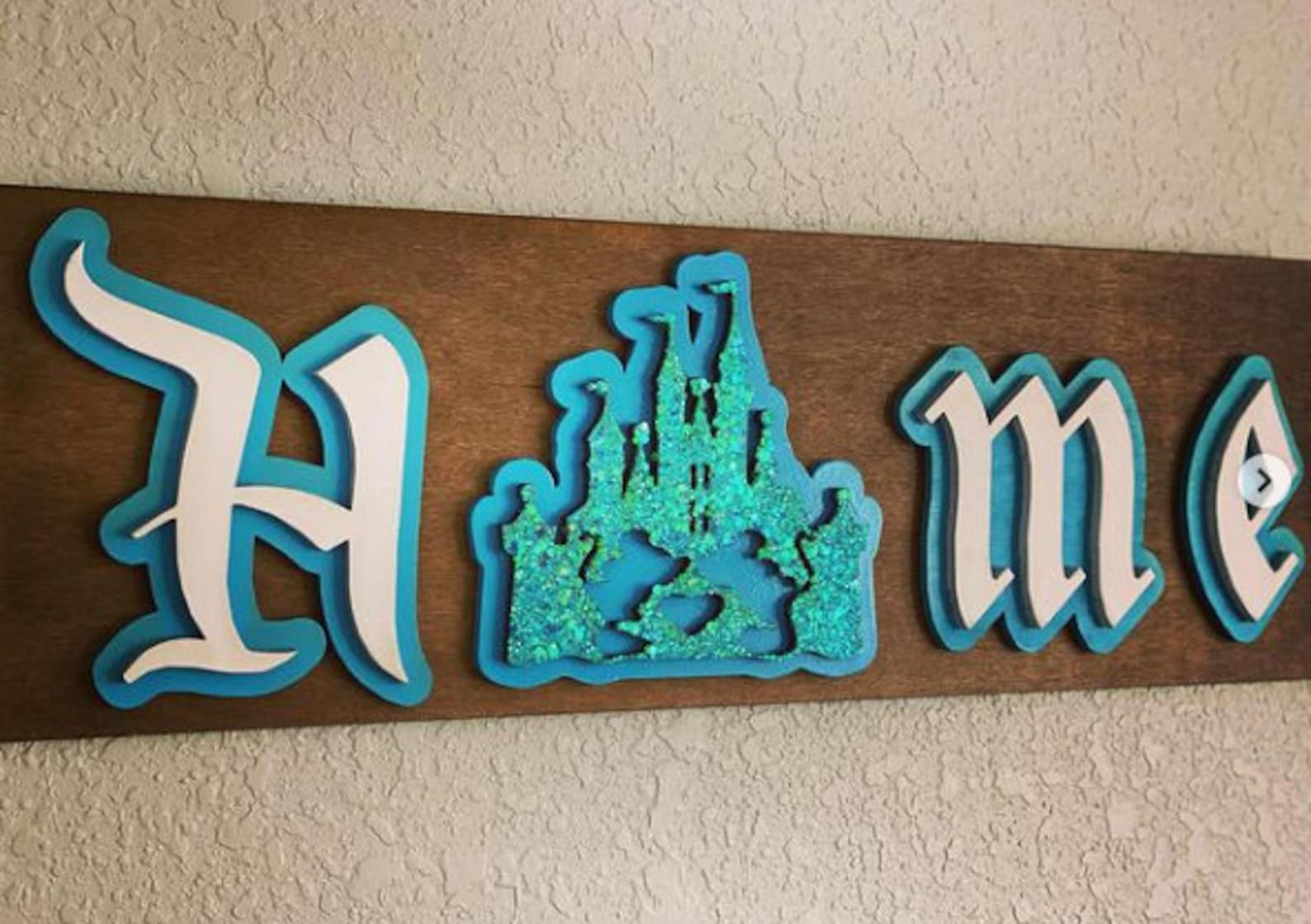 Disney Sign Home Wood Sign Personalized disney Castle | Etsy