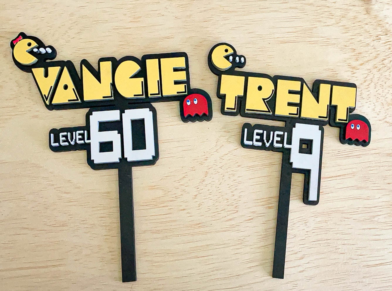 Personalized Pacman Cake Topper - Retro Gamer Birthday Party - Etsy