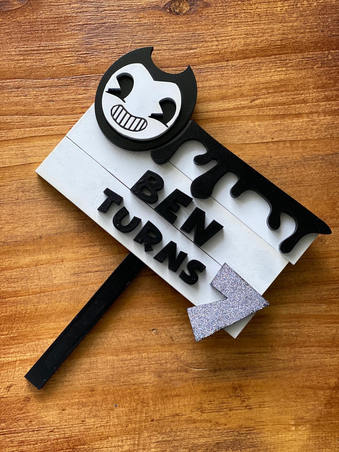 Bendy Wooden Cake Topper - Any Age -any Name- Bendy - Bendy Birthday ...