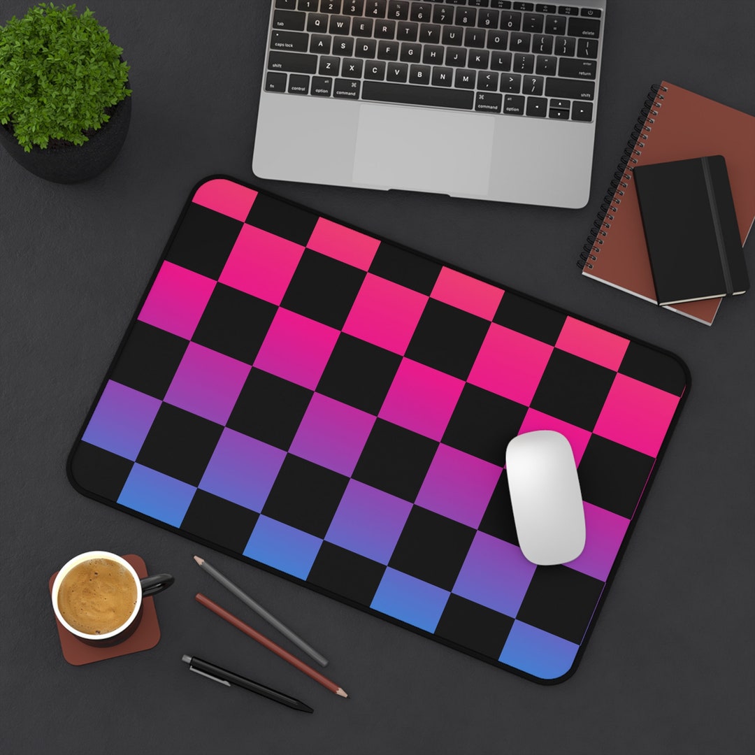 Bright Retro Checkered Desk Mat - Etsy