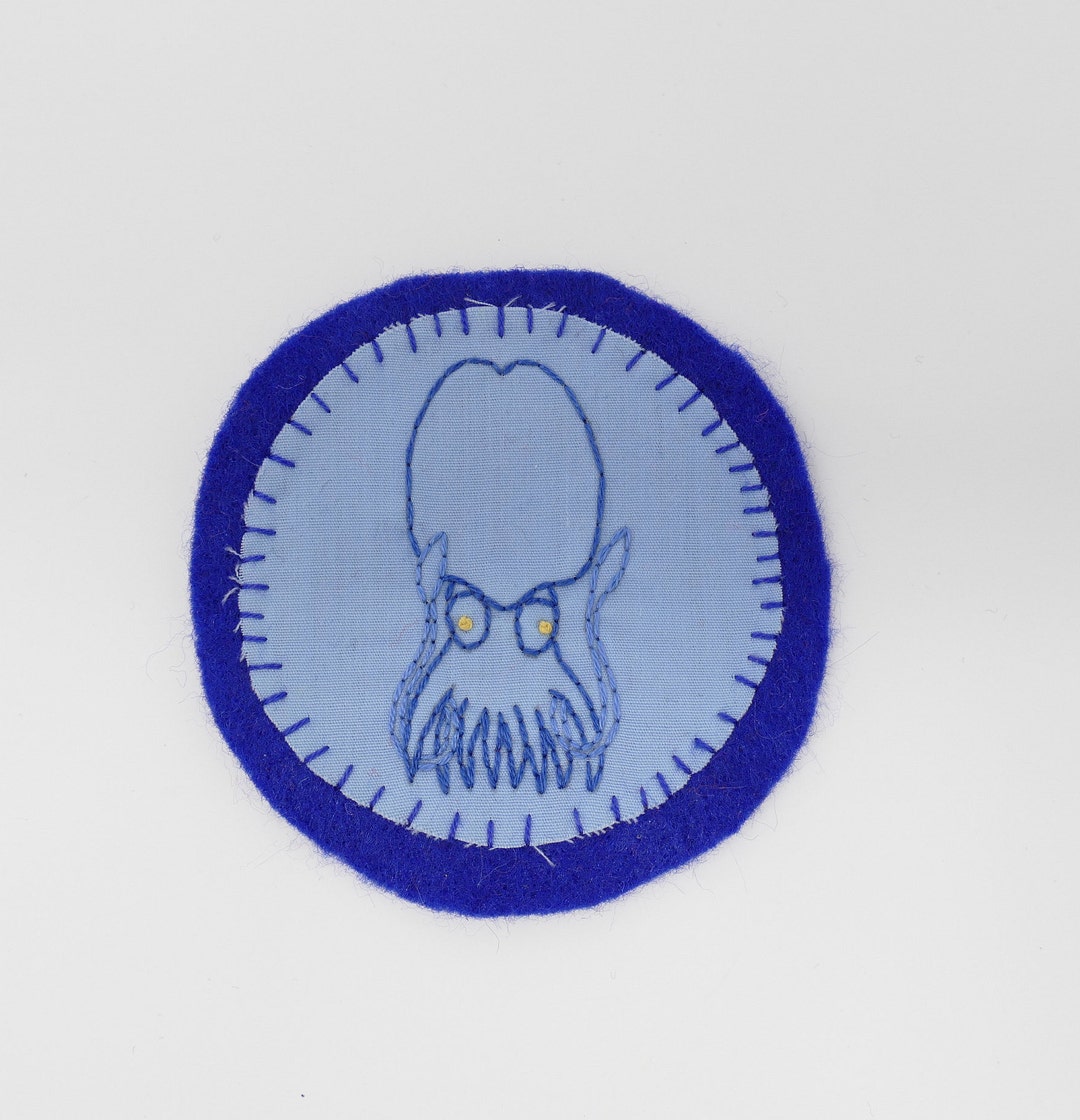 Blue Squid Embroidered Patch - Etsy
