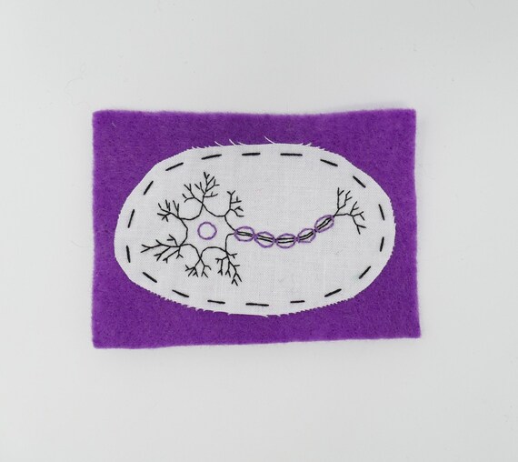 Embroidered Schematic Neuron Patch | Etsy