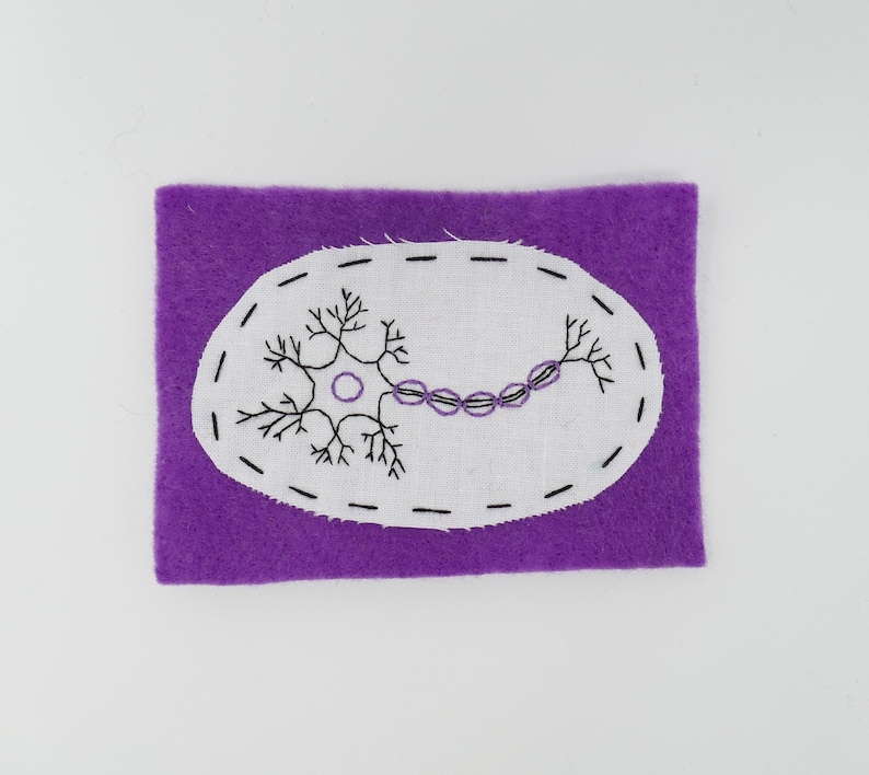 Embroidered Schematic Neuron Patch | Etsy Embroidered Schematic Neuron Patch | Etsy