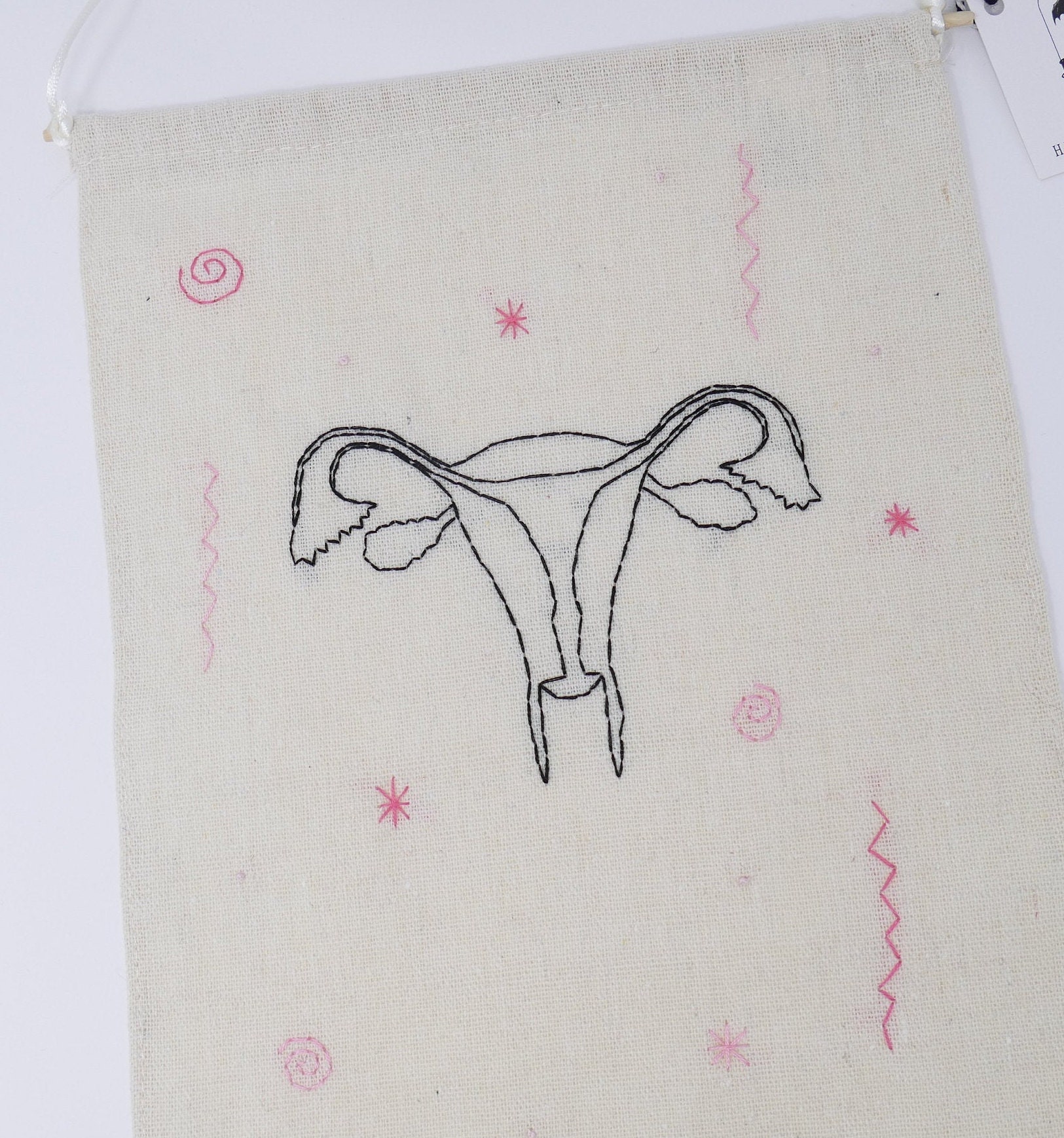 Embroidered Uterus Ovaries Banner Wall Hanging | Etsy