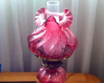 Fenton Lamp Cranberry - Etsy