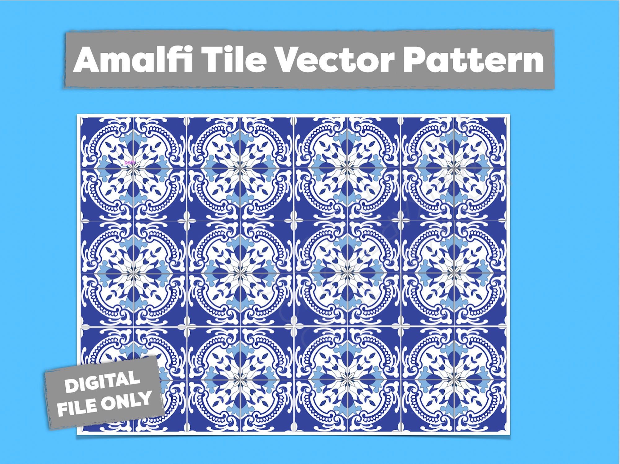 Amalfi Tile Pattern Vector - Etsy