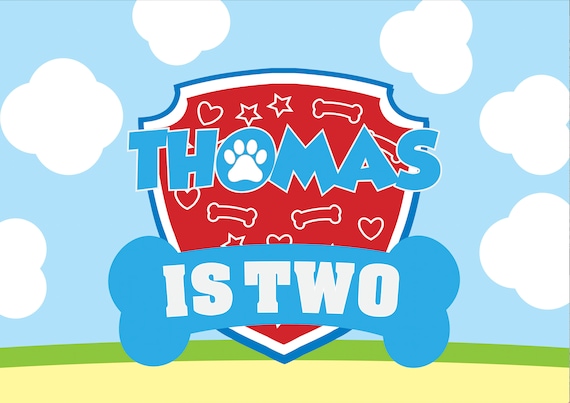 Puppy Themed Kids Birthday Party Poster Digital File - Etsy