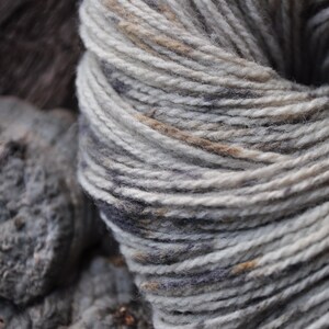 Hand Painted Grey, Brown and Creamy Wool Yarn in Worsted Weight ...