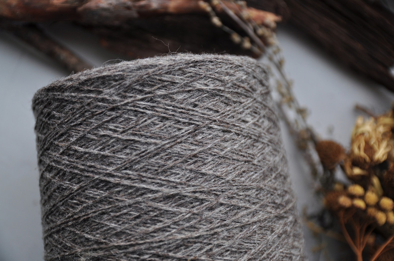 Natural Grey Taupe Color Wool Yarn in Cones Fingering Weight - Etsy