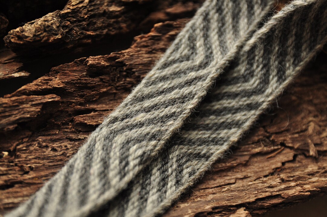 Custom Length and Color Handwoven Wool Belt in Zigzag Pattern / Undyed ...