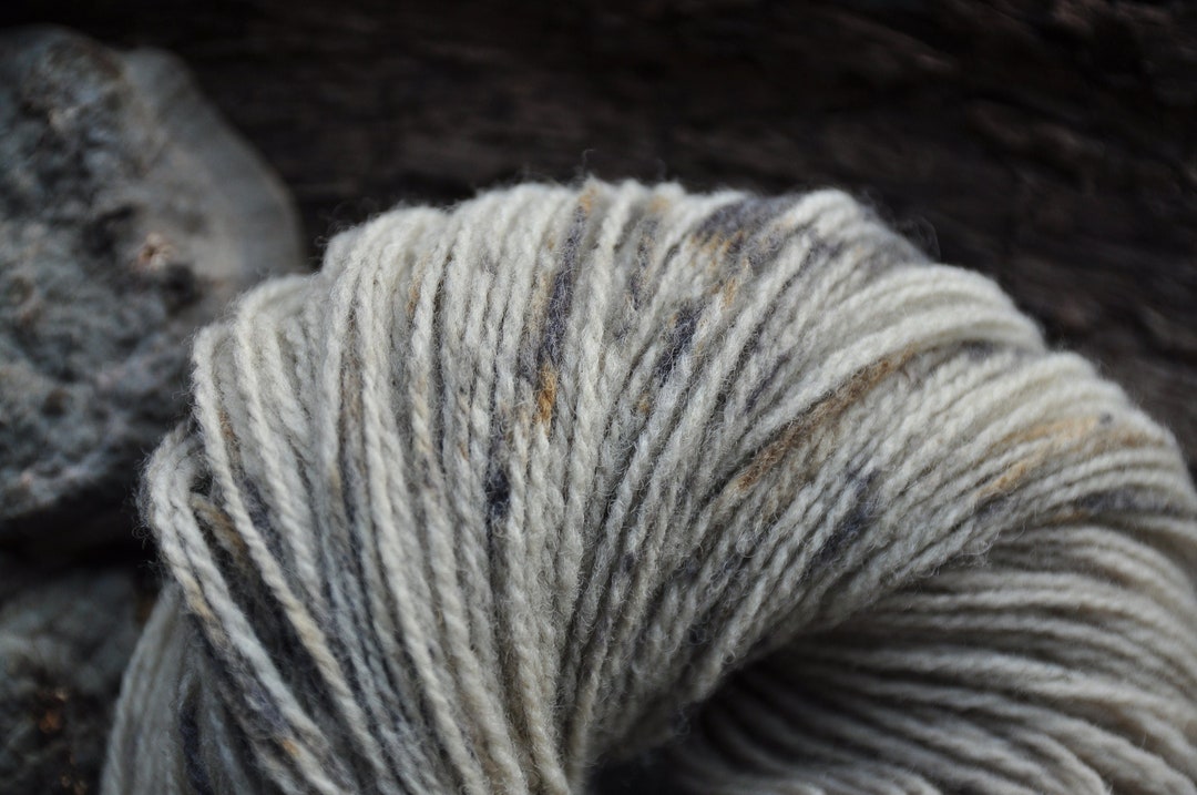 Hand Painted Grey, Brown and Creamy Wool Yarn in Worsted Weight ...