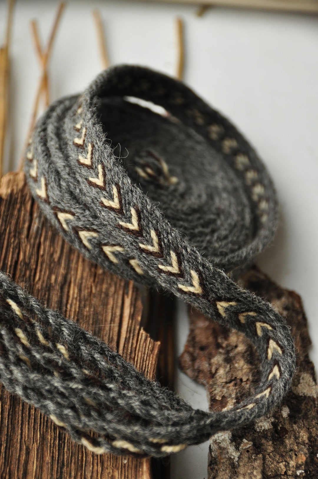 Tablet Woven Belt for Viking Clothing in Natural Wool Colors - Etsy