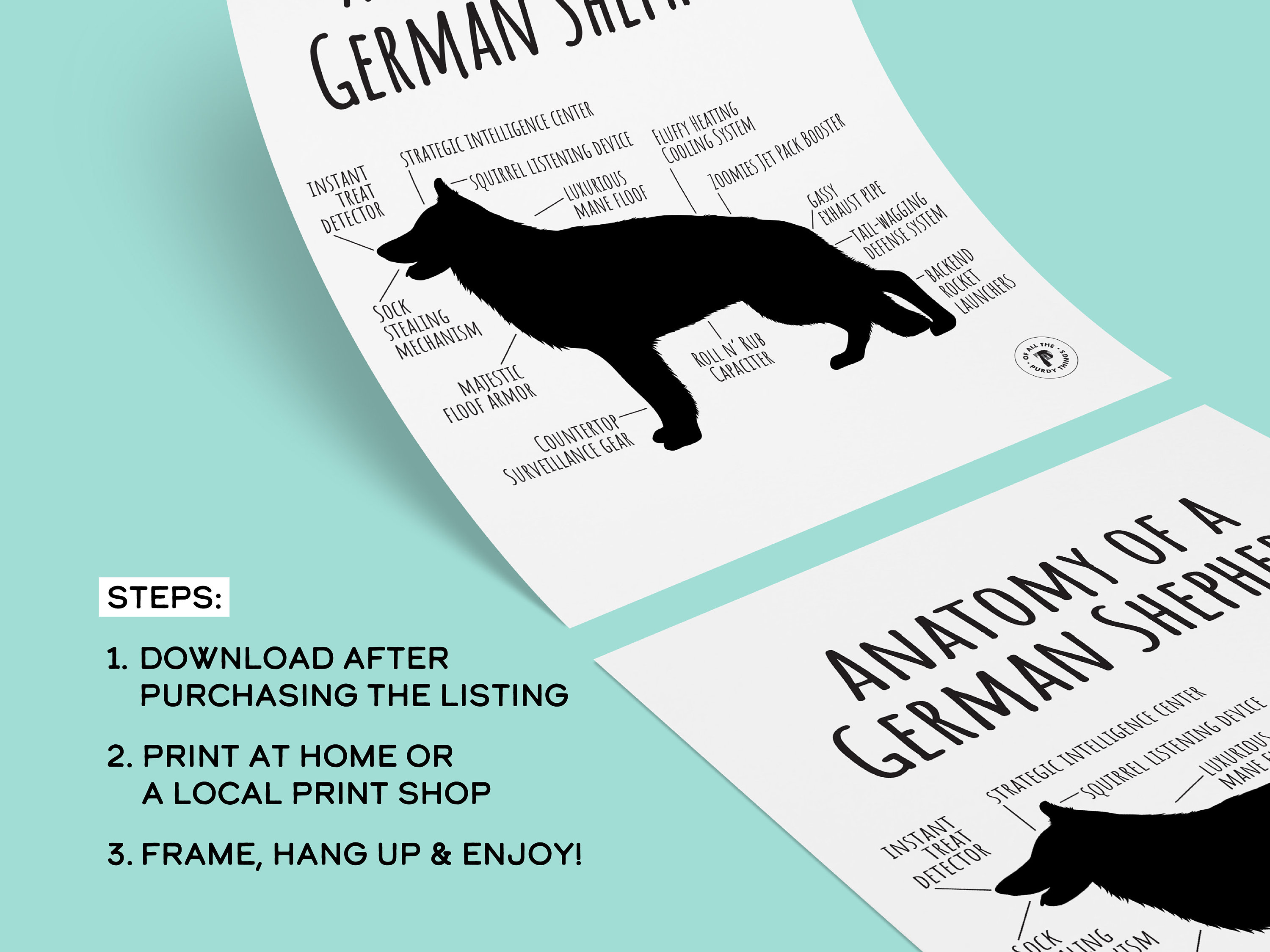 Digital Download, Anatomy of a German Shepherd Sign, 8x10, German ...