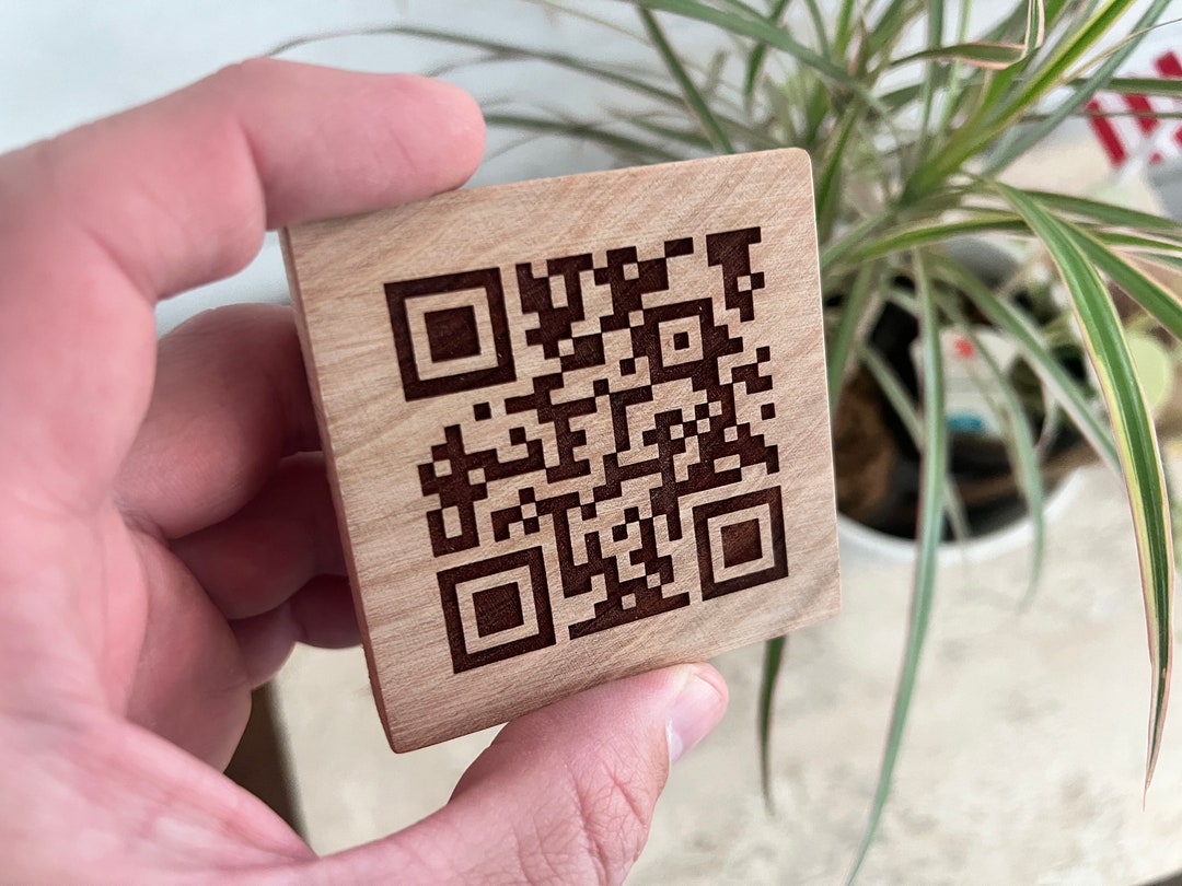 QR Code Wood Engraved Block | Great for Guest Wifi, Airbnb, VRBO, Beach ...