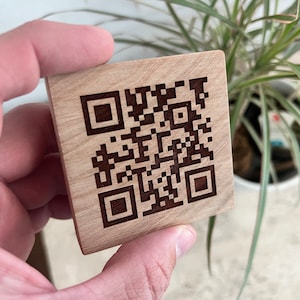 Wooden Engraved QR Code - Etsy