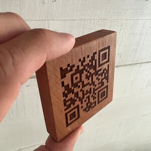 QR Code Wood Engraved Block | Great for Guest Wifi, Airbnb, VRBO, Beach ...