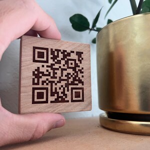 QR Code Wood Engraved Block | Great for Guest Wifi, Airbnb, VRBO, Beach ...