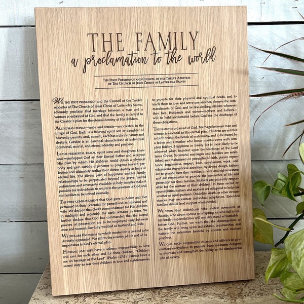 Family Proclamation - Etsy