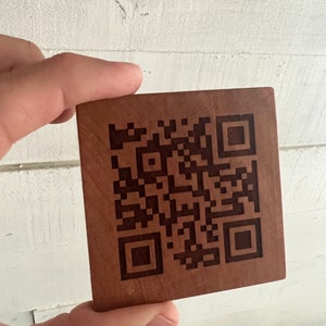 QR Code Wood Engraved Block | Great for Guest Wifi, Airbnb, VRBO, Beach ...