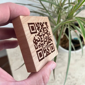 QR Code Wood Engraved Block | Great for Guest Wifi, Airbnb, VRBO, Beach ...