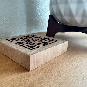 QR Code Wood Engraved Block | Great for Guest Wifi, Airbnb, VRBO, Beach ...