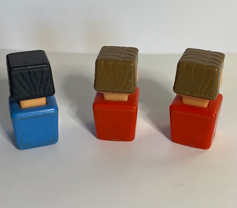 Vintage Playskool Blockhead Figures With Car - Etsy