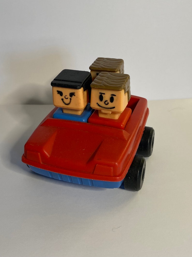 Vintage Playskool Blockhead Figures With Car - Etsy