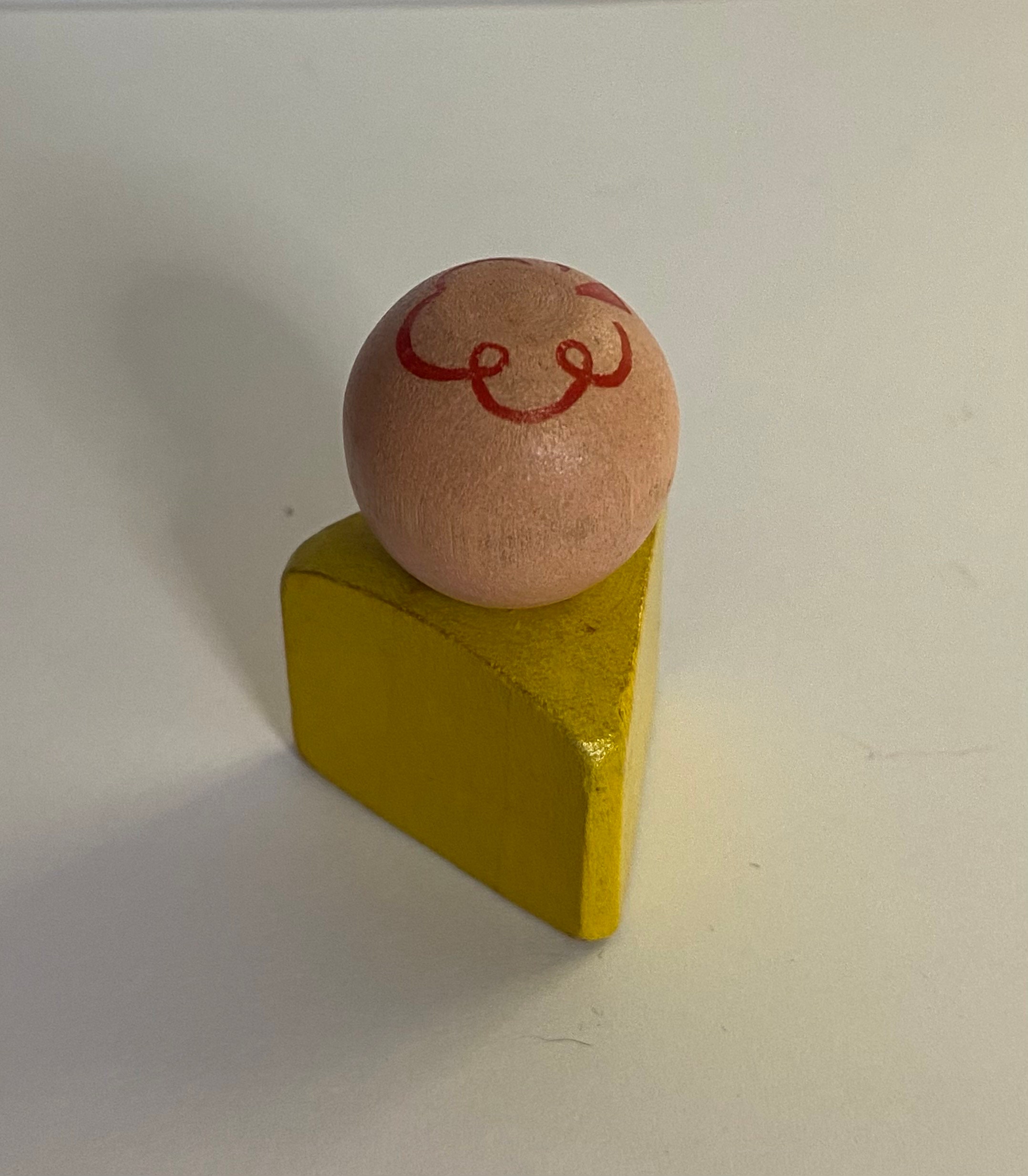Vintage Fisher Price Little People Boy With Triangle Yellow Body- Wood ...
