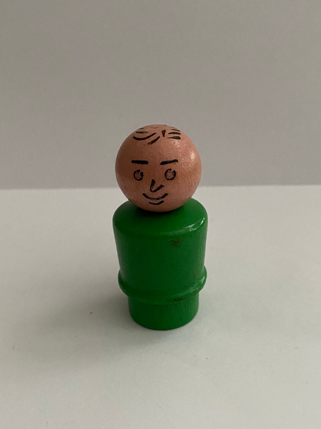 Vintage Fisher Price Little People Green Man Wood Body - Etsy