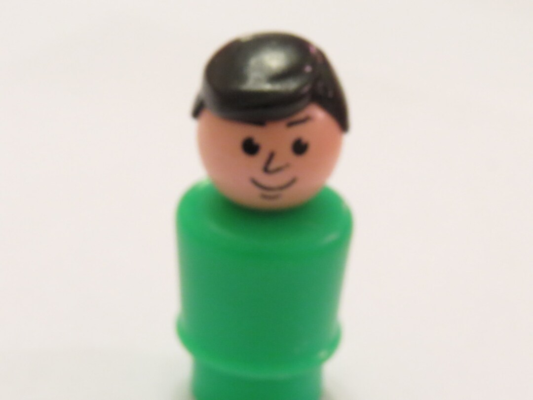 Vintage Fisher Price Little People Man With Green Body and Black Hair ...