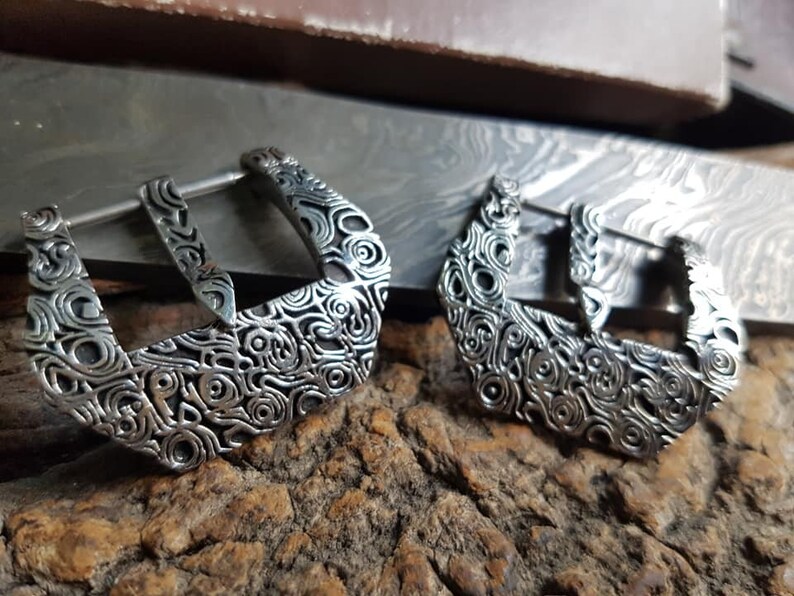 Handcraft Custom Made BUCKLES 24 26 28 Mm DAMASCUS Texture - Etsy
