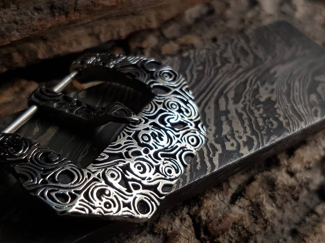 Handcraft Custom Made BUCKLES 24 26 28 Mm DAMASCUS Texture | Etsy