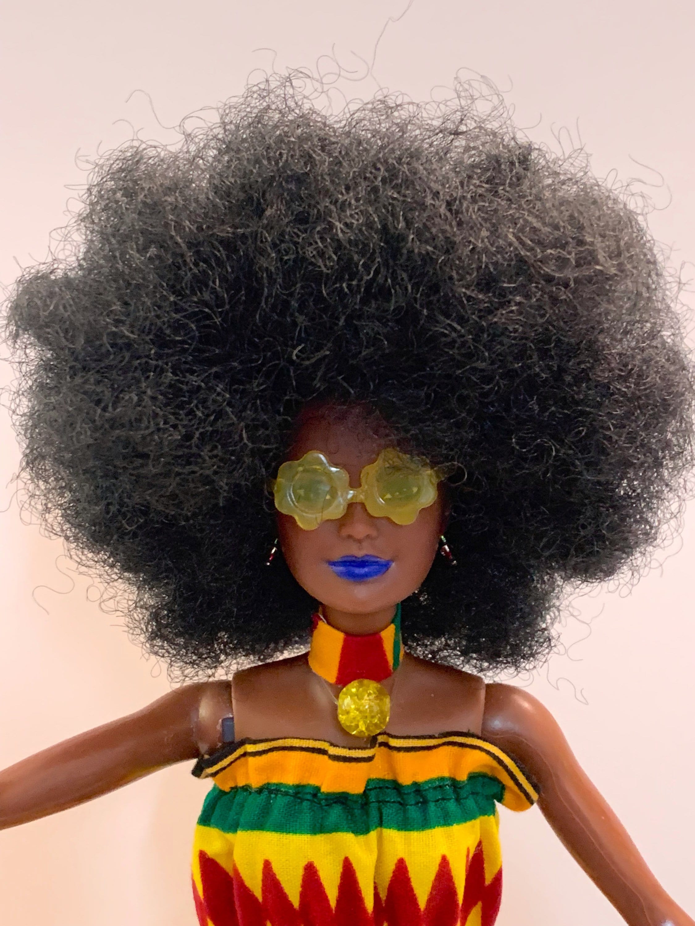 My African American Original Barbie Blue Lips Authentic African Fabric ...
