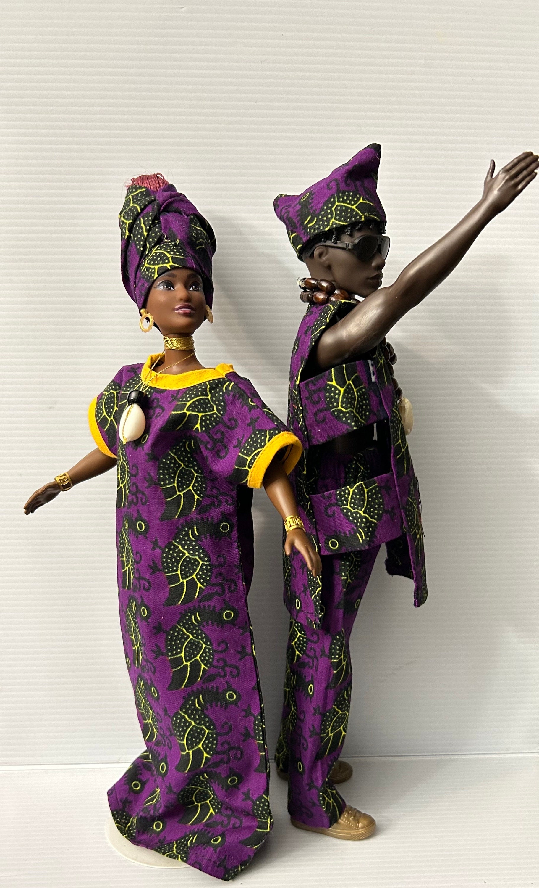 African American Authentic Fashionistas Barbie /ken Doll (re-clothed ...