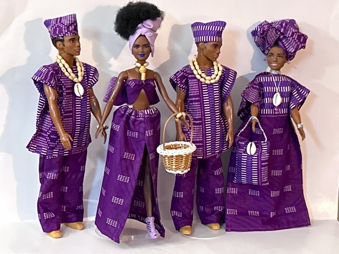 African American Fashionistas Barbie Doll – Authentic Royal Fabric ...