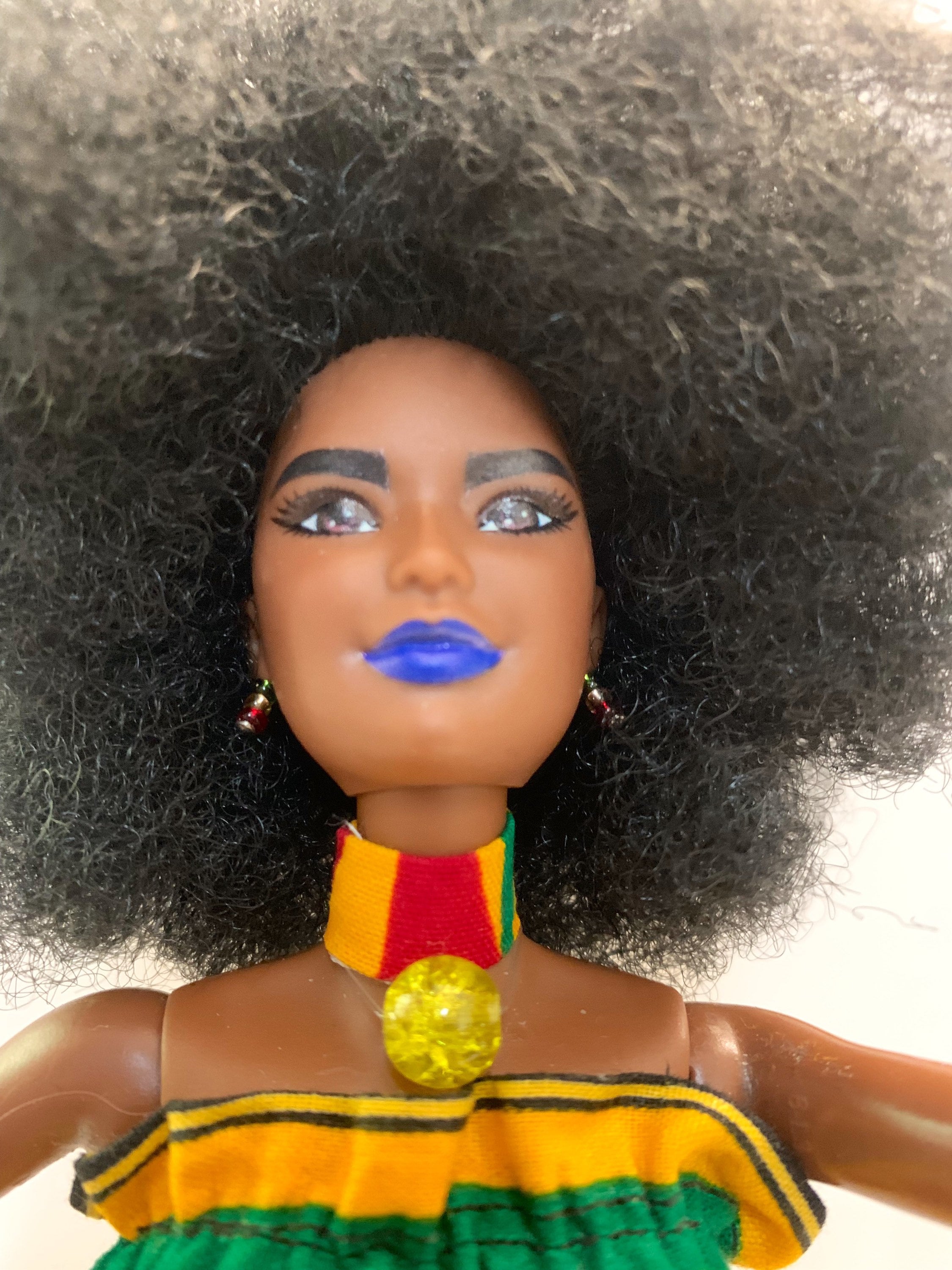 My African American Original Barbie Blue Lips Authentic African Fabric ...