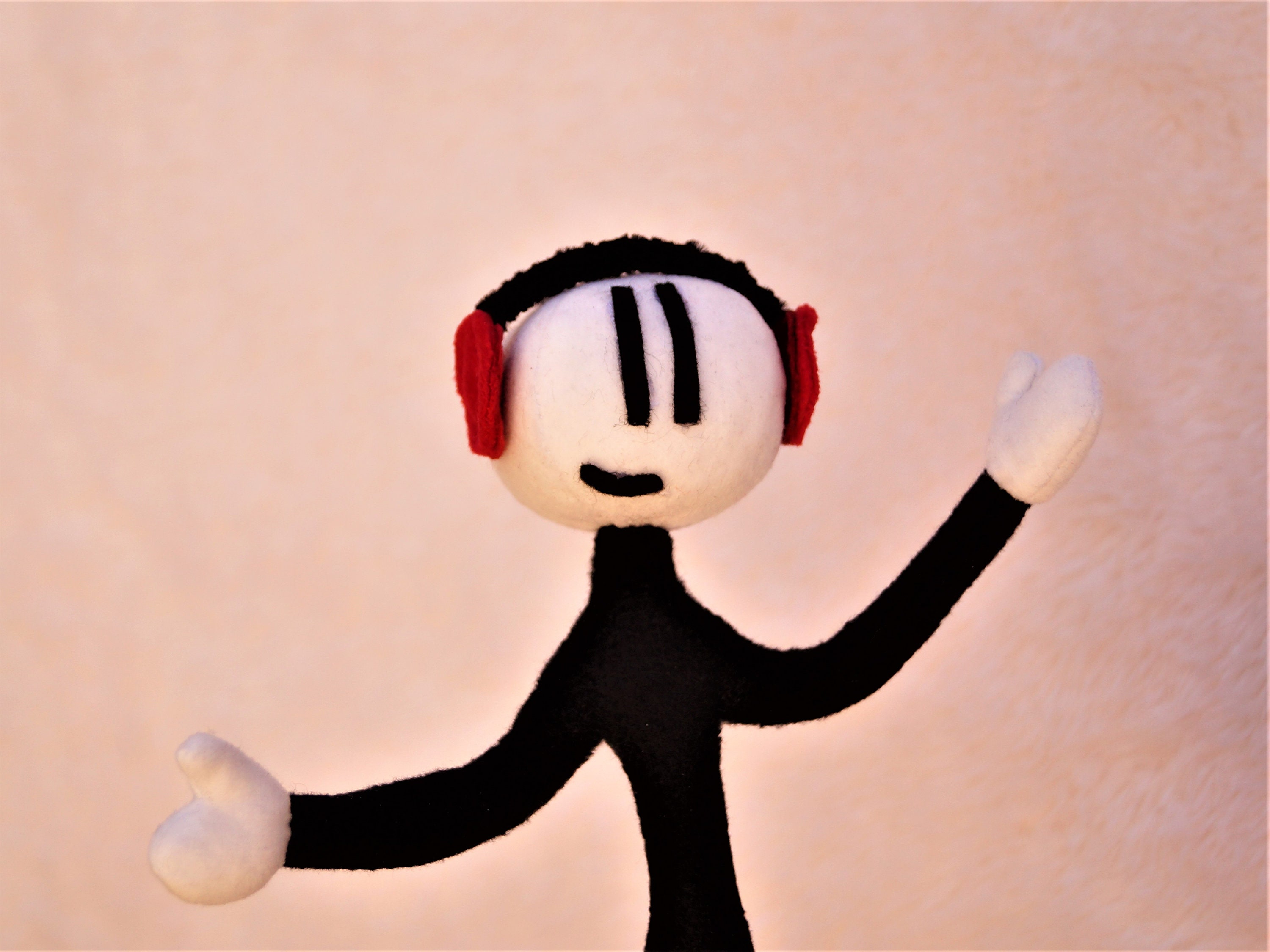 Henry Stickmin 9" Toy on a Wire Frame, With Headphones ( Inofficial ...