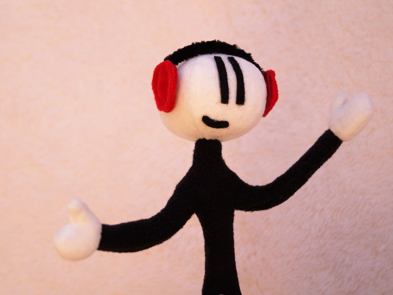 Henry Stickmin 9" Toy on a Wire Frame, With Headphones ( Inofficial ...