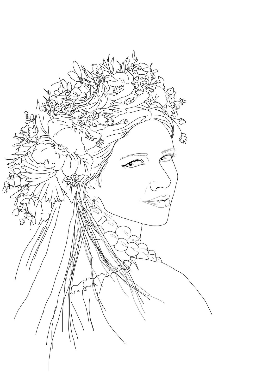 Ukraine Digital Coloring Page Traditional Ukrainian Girl | Etsy