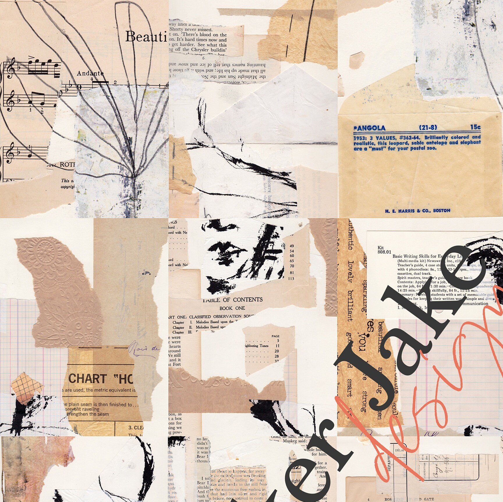Artistic Collage Paper - Vintage Digital Download, Antique, Vintage ...