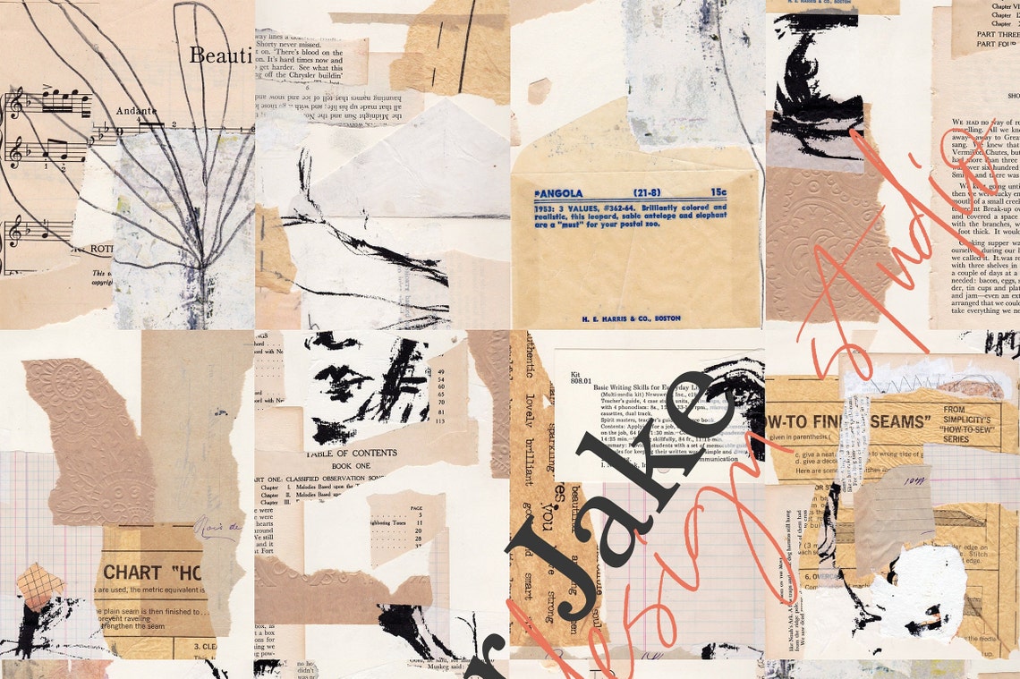 Artistic Collage Paper Vintage Digital Download Antique - Etsy