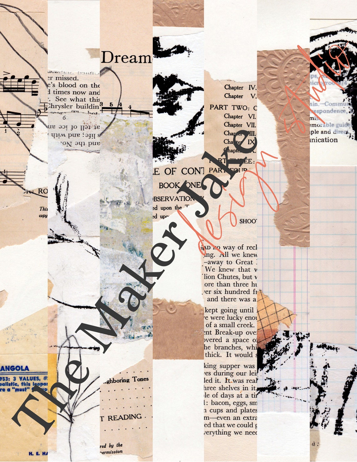 Artistic Collage Paper - Vintage Digital Download, Antique, Vintage ...