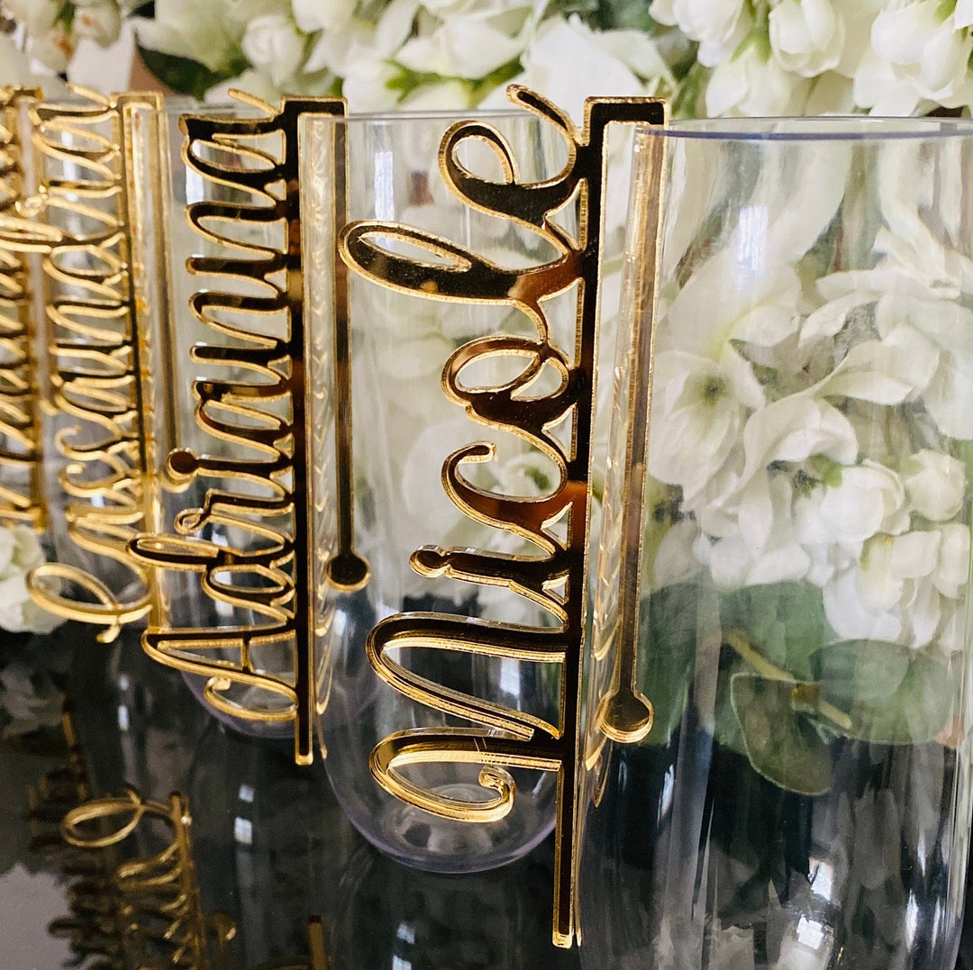 Wedding Place Card | Drink Tags | Champagne and Cocktail Drink Charms ...
