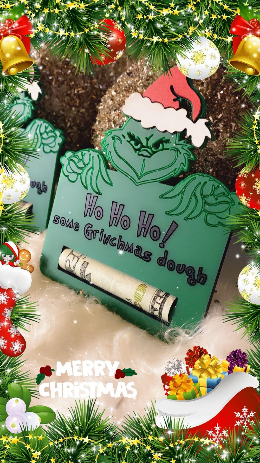 Grinch Money Holder | Stocking Stuffer | Christmas Gift | Stocking ...